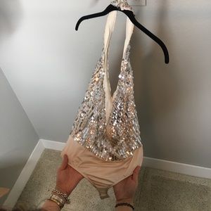 AKIRA | Tops | Shop Akira Sexy Gold Sequin Bodysuit Nwot | Poshmark